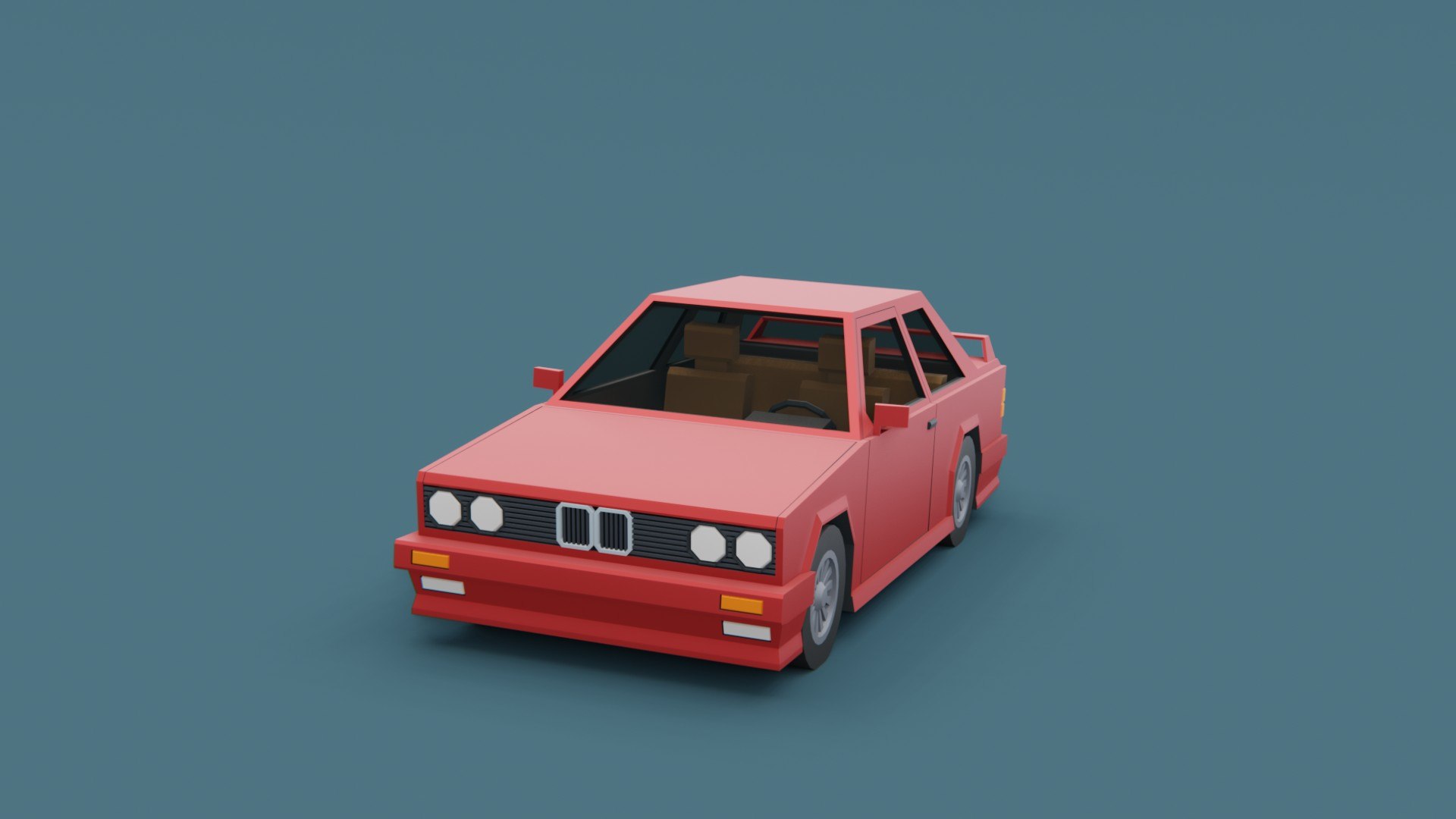 Stylized Euro Coupe Car Low Poly 3D Model - TurboSquid 2293667