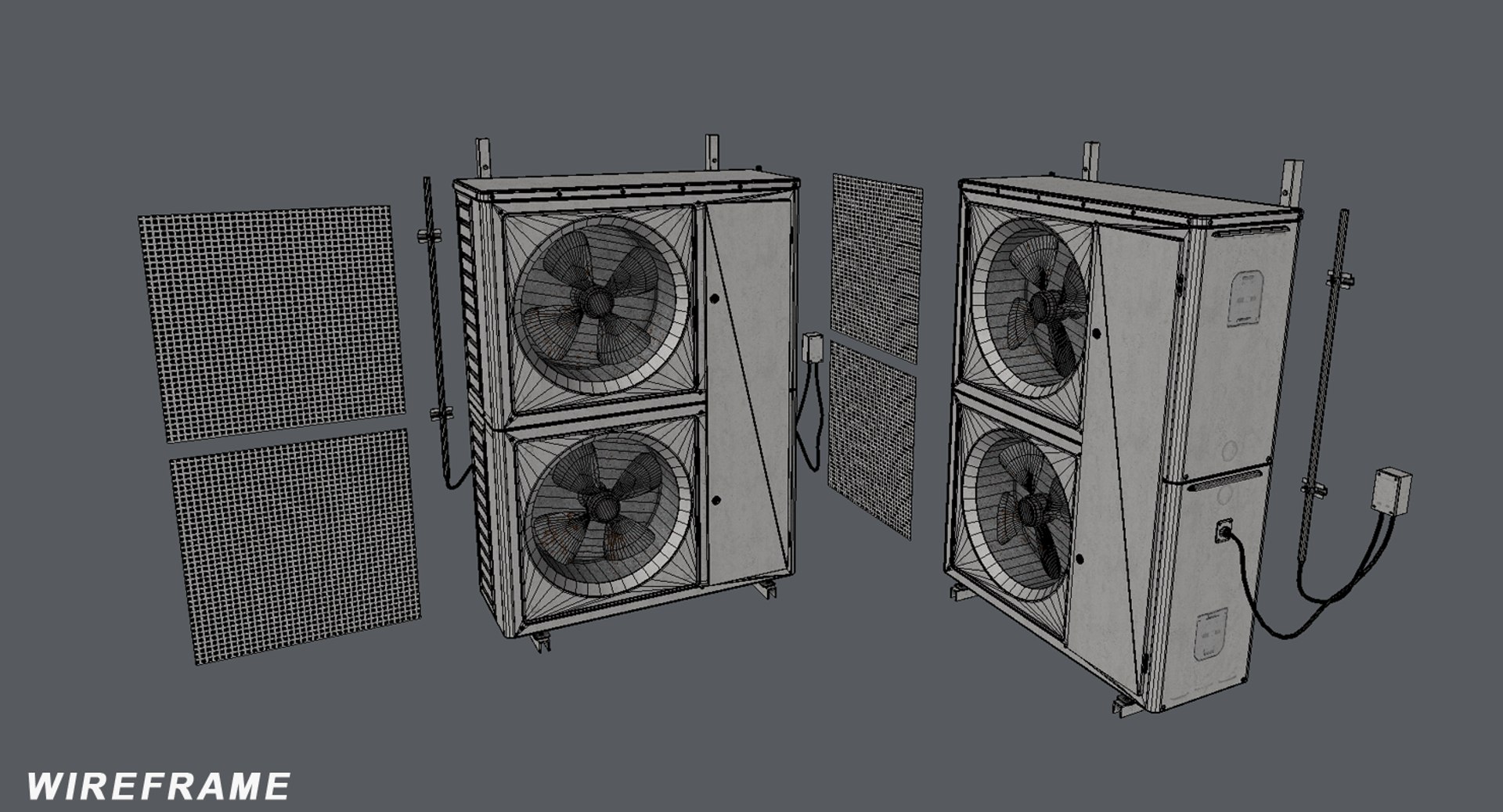 External Air Conditioner Double 3D Model - TurboSquid 1431346