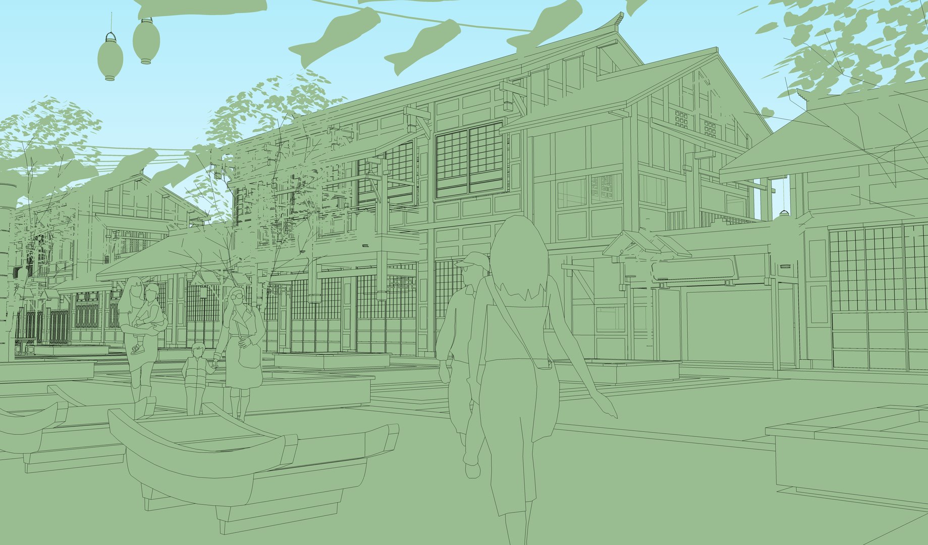 Chinatown With Simple Design 3D - TurboSquid 2133298