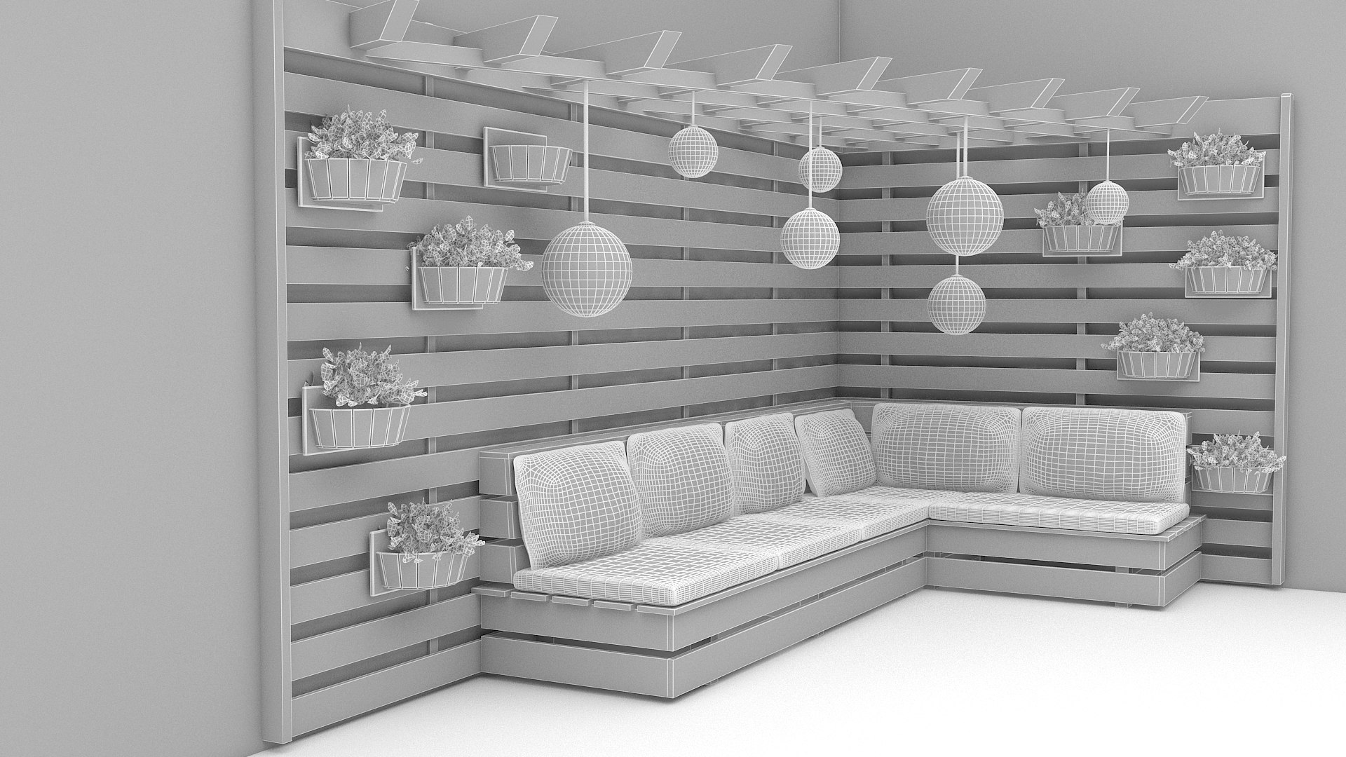 3D Model Wooden Garden Corner - TurboSquid 1715627