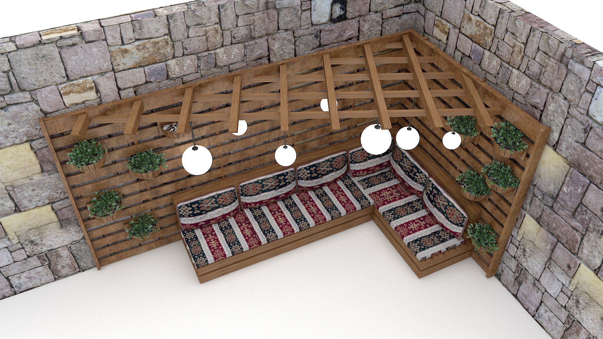 3D Model Wooden Garden Corner - TurboSquid 1715627