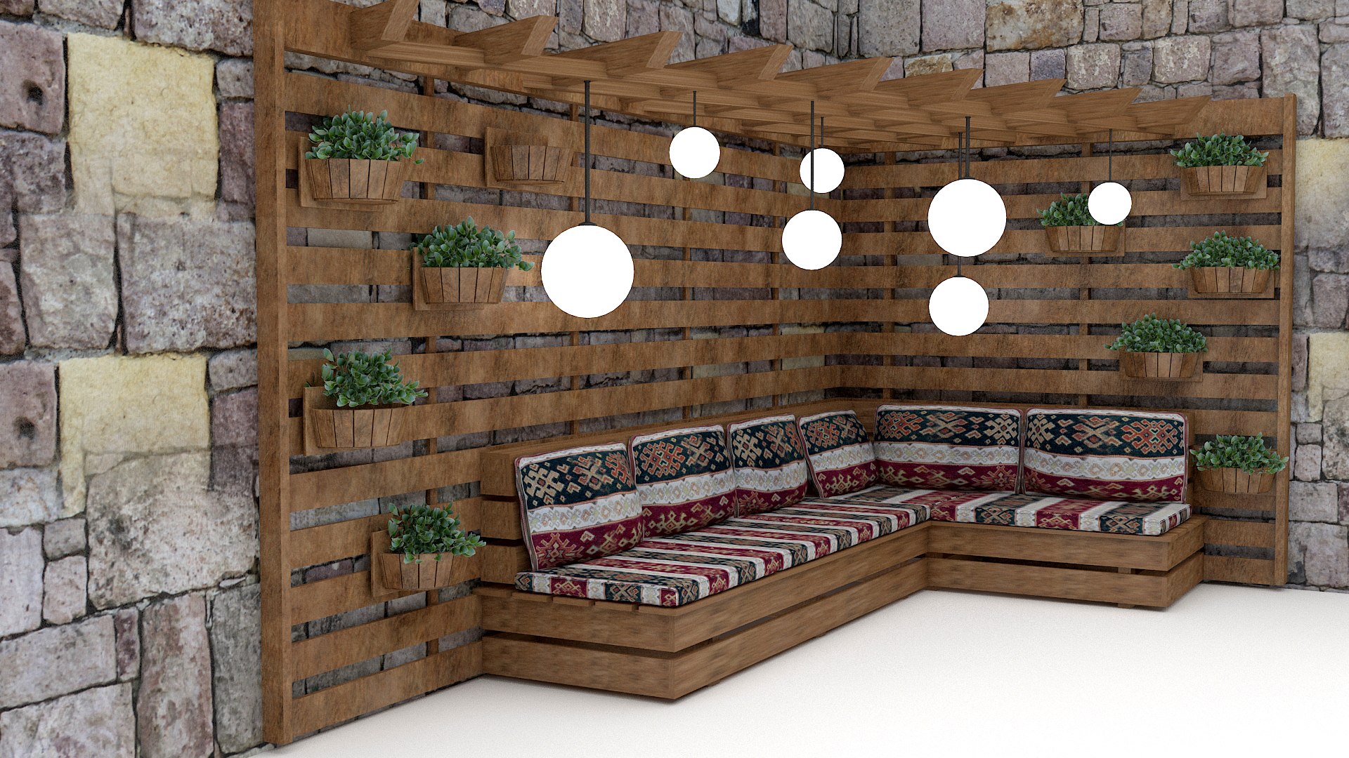 3D Model Wooden Garden Corner - TurboSquid 1715627