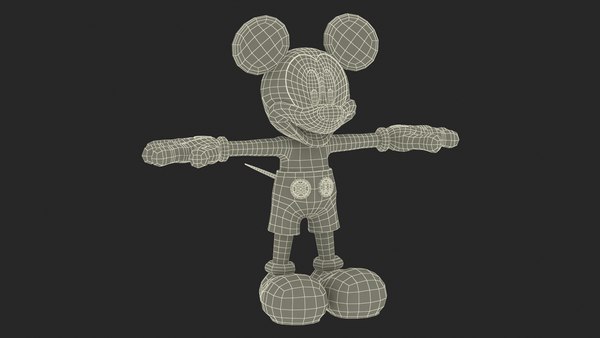 modelo 3d Personaje de dibujos animados Mickey Mouse preparado para ...