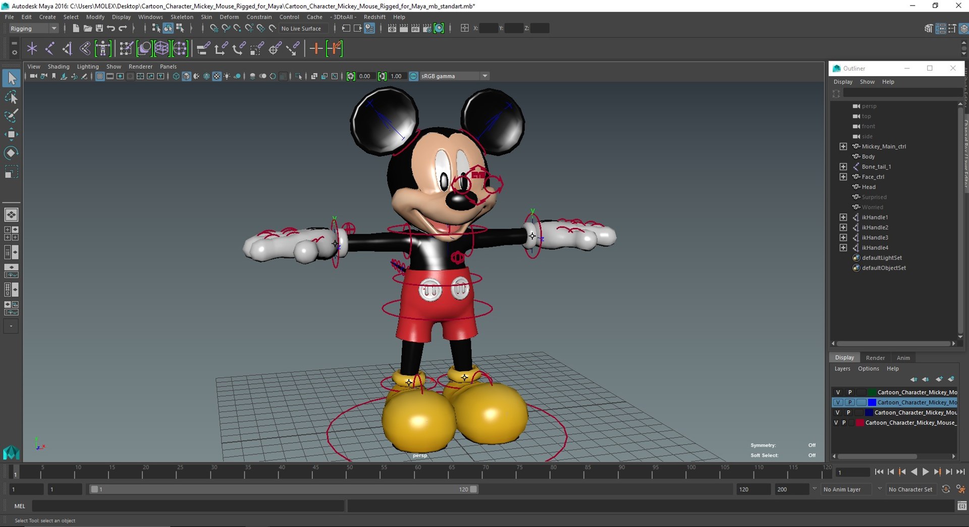 Cartoon Character Mickey Mouse Rigged for Maya 3D model - TurboSquid ...