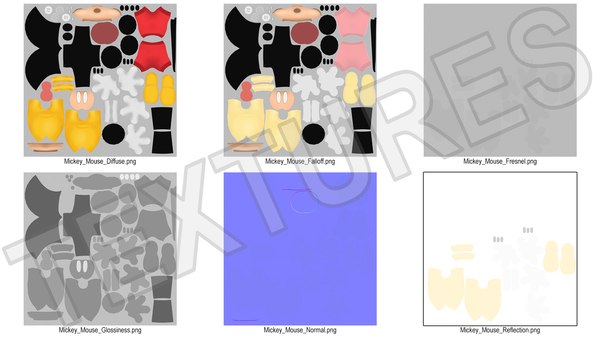 Maya용으로 조작된 만화 캐릭터 미키 마우스 3D 모델 - TurboSquid 2052261