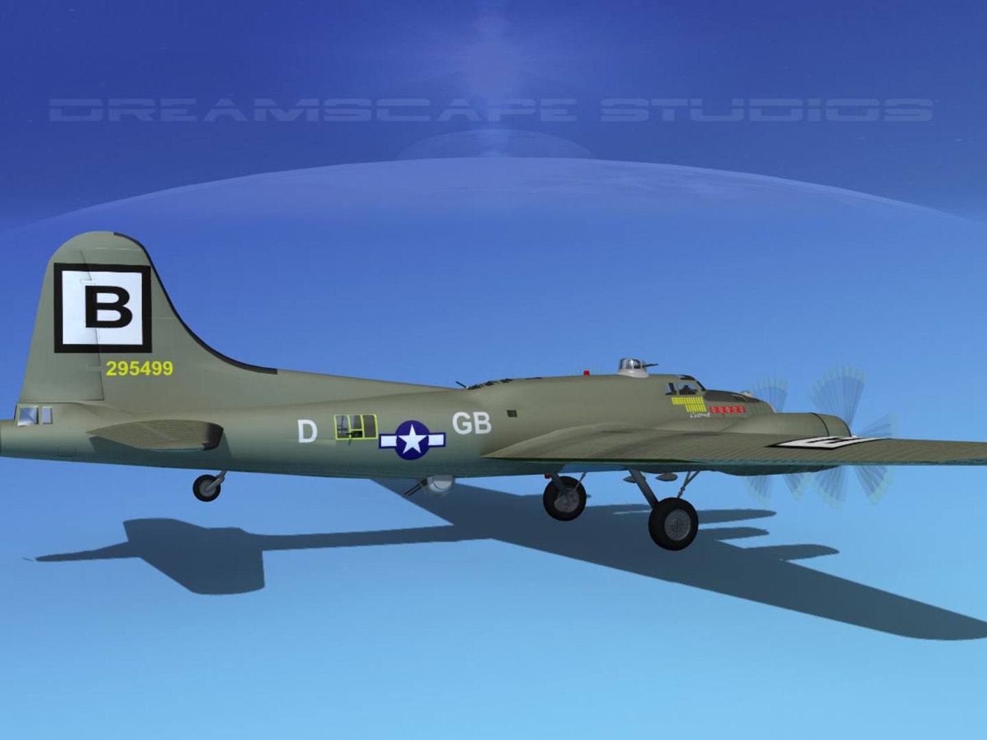 3d Model B-17 Hp Boeing Flying Fortress