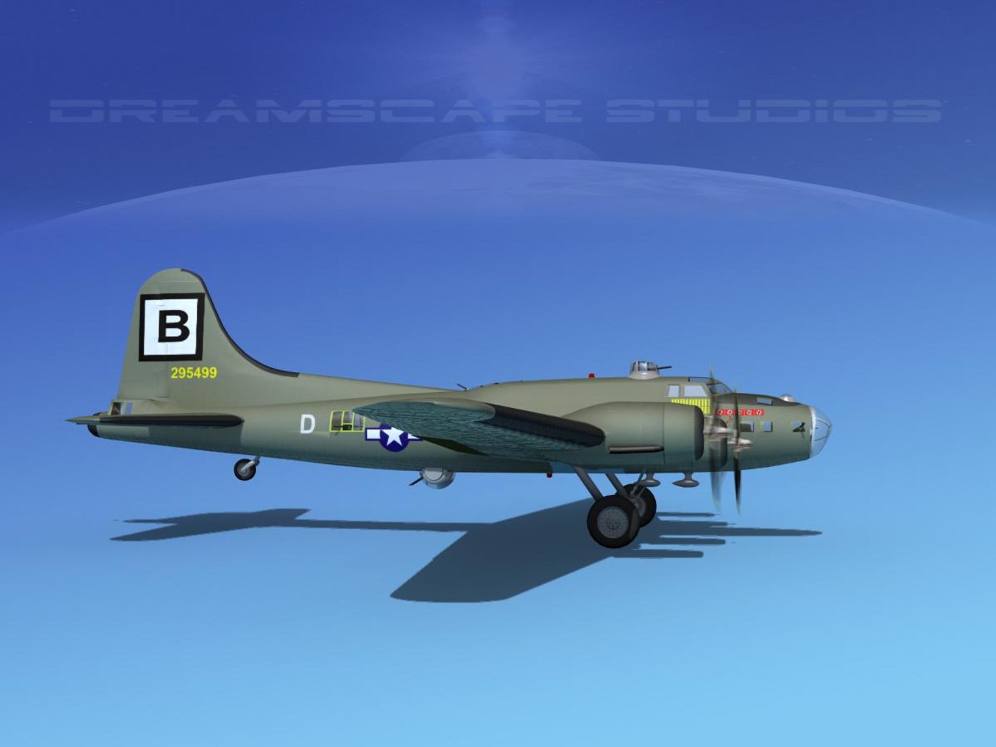 3d Model B-17 Hp Boeing Flying Fortress
