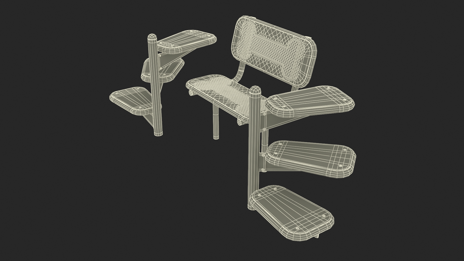 3D Pal Bench For Dog Park Blue Model - TurboSquid 2050996