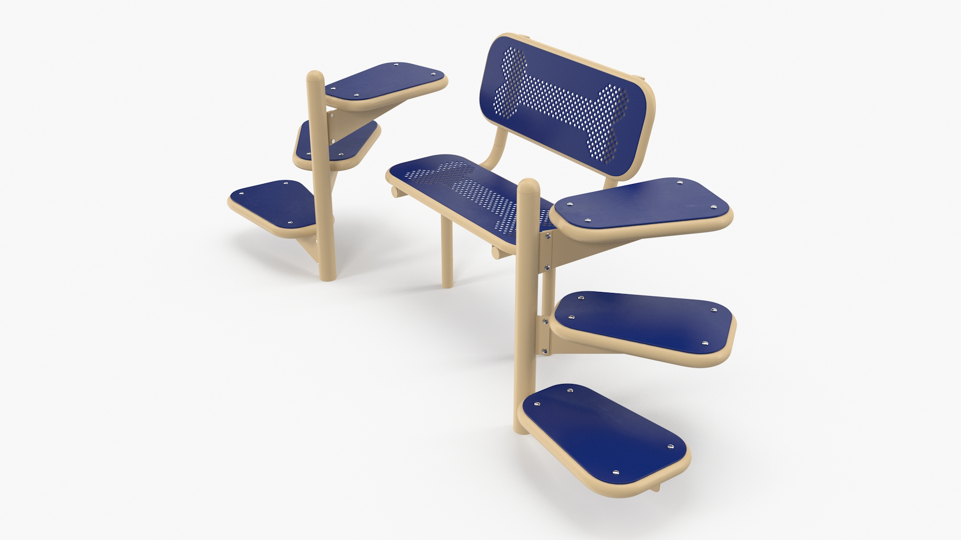 3D Pal Bench For Dog Park Blue Model - TurboSquid 2050996