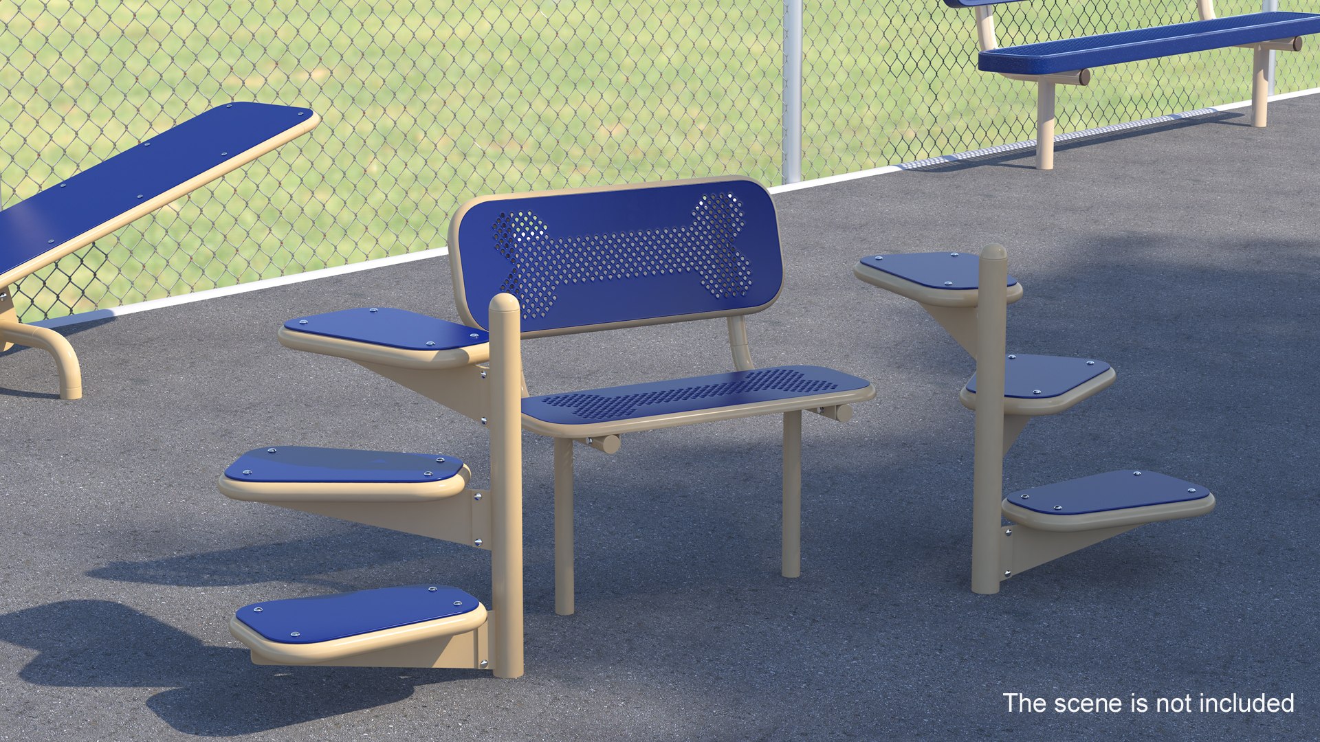 3D Pal Bench For Dog Park Blue Model - TurboSquid 2050996