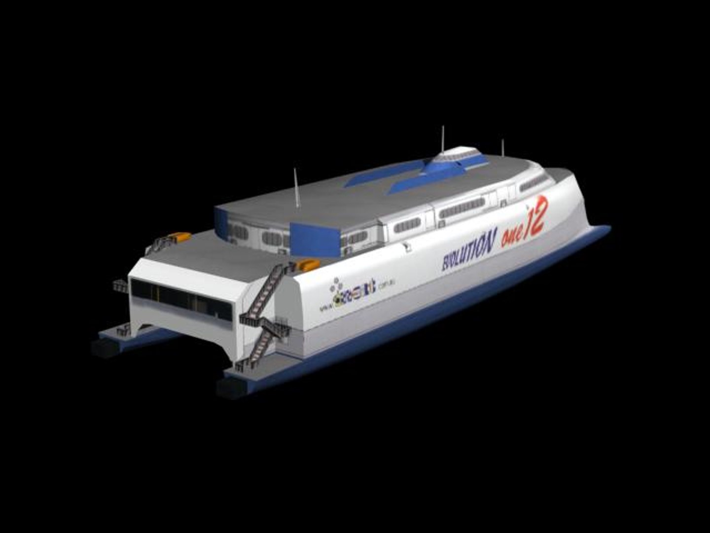 Catamaran Ferry 3d Model