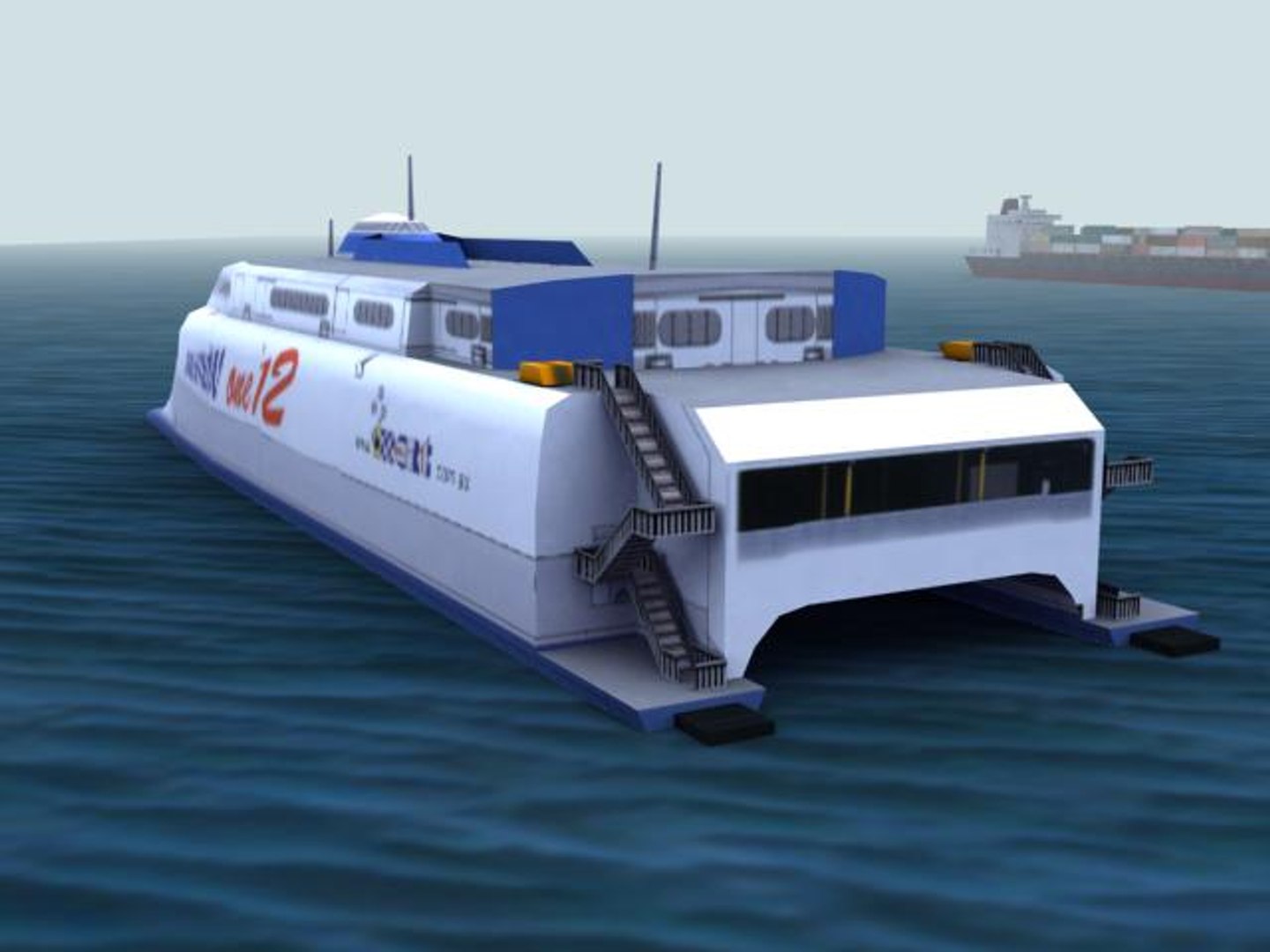 Catamaran Ferry 3d Model