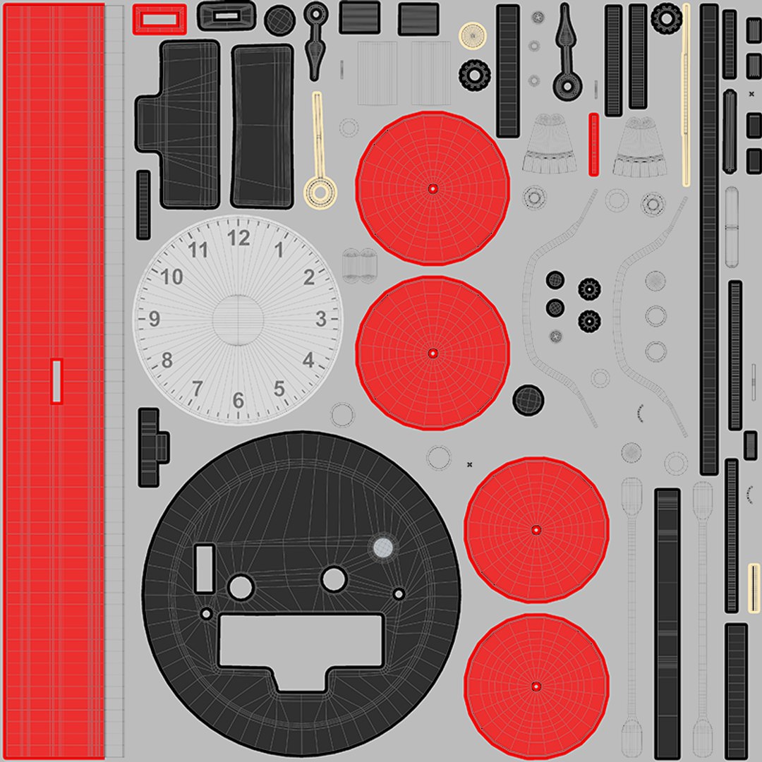 PBR Alarm Clock Red 3D Model - TurboSquid 1826155