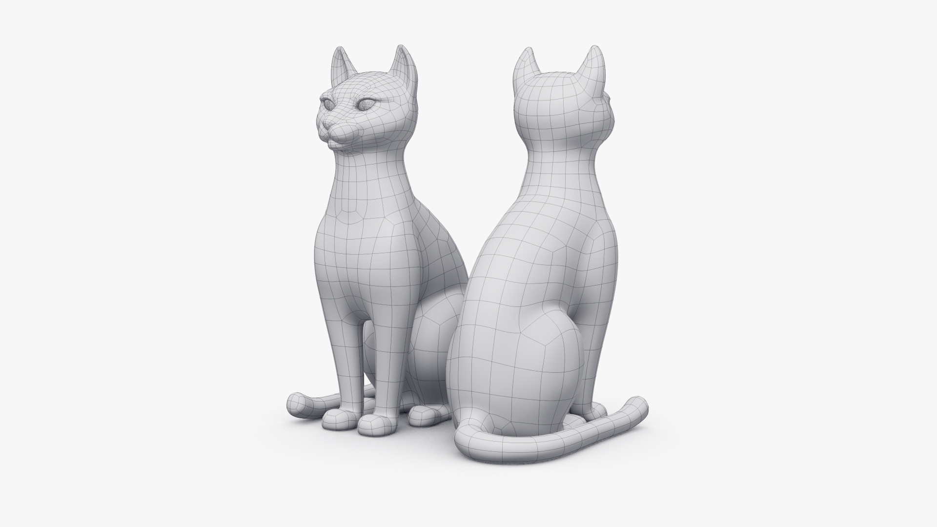 Figurines Of Cats 3D Model - TurboSquid 2208110