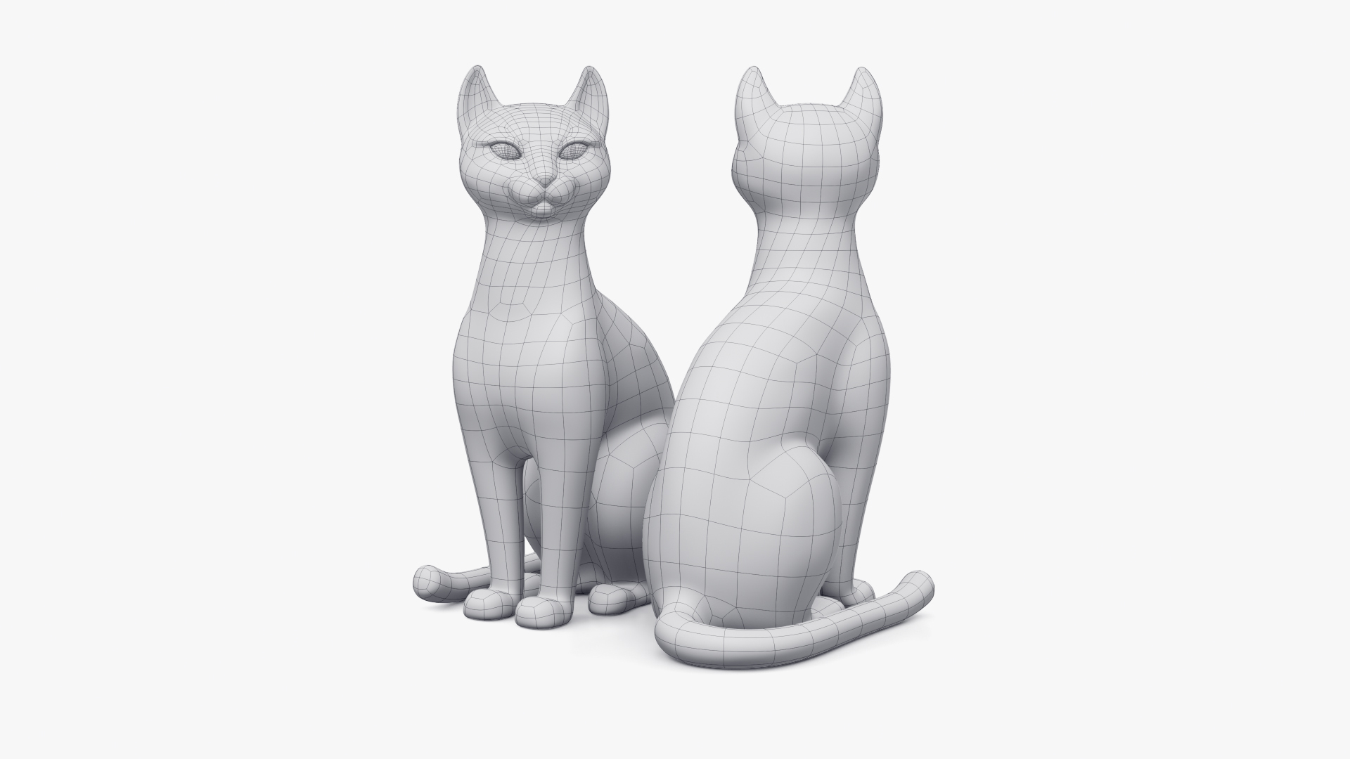 Figurines Of Cats 3D Model - TurboSquid 2208110