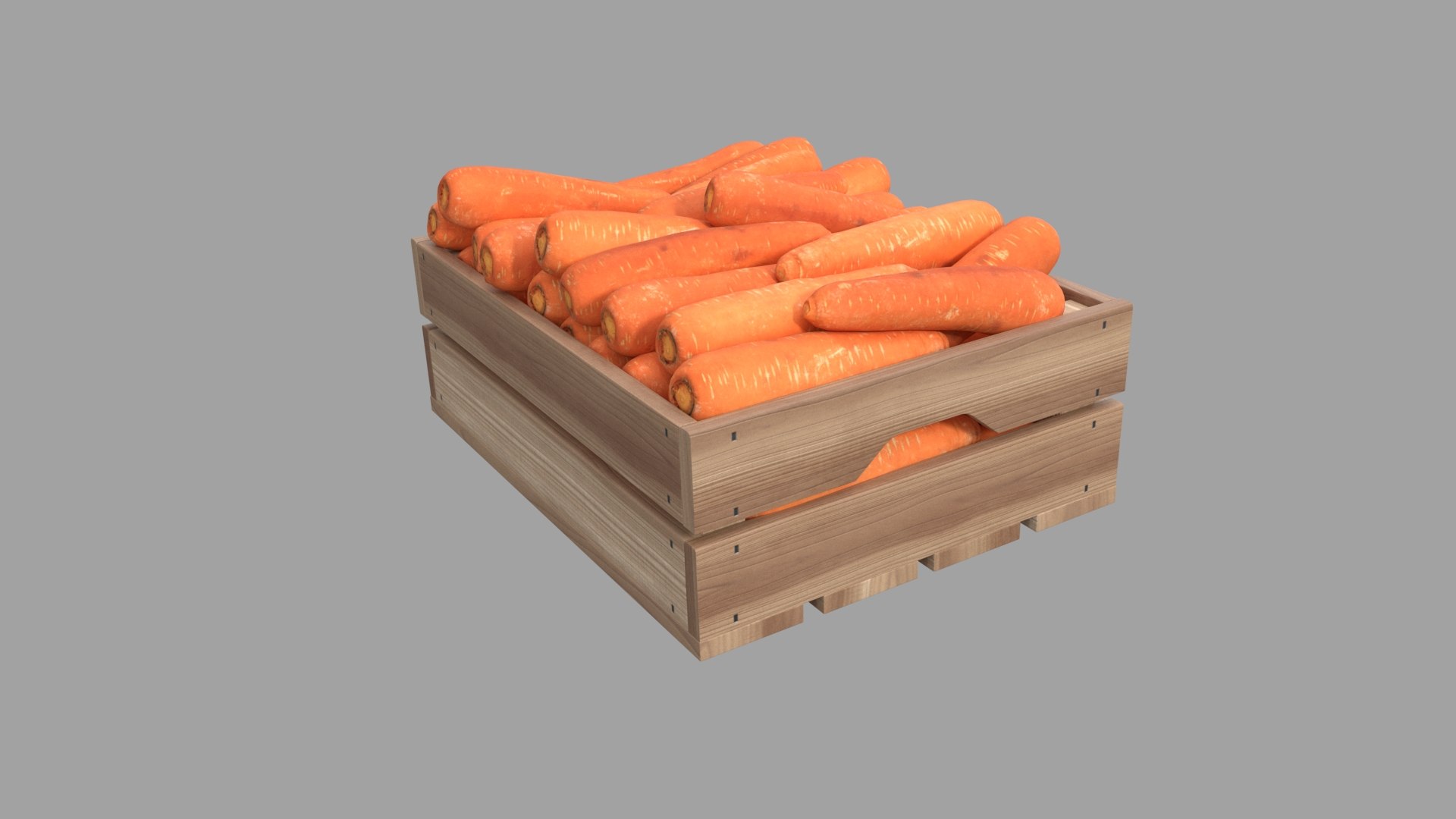 3D carrotwoodbox carrot model - TurboSquid 1550350