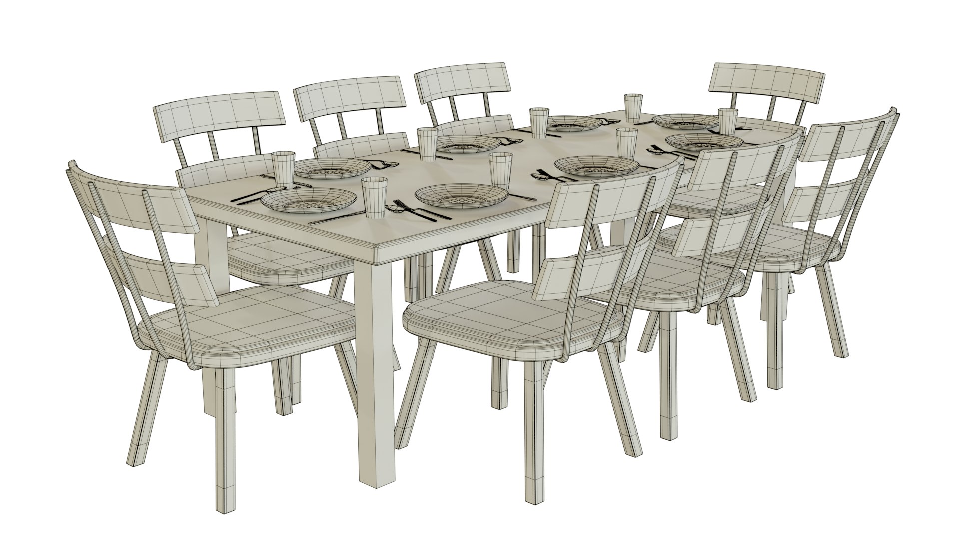 3D Table And Chairs Model - TurboSquid 2107484