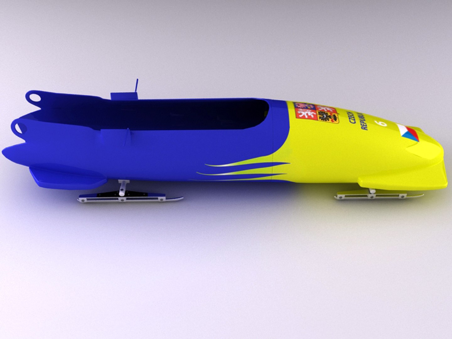 Bobsleigh Sled 4 Places 3d Model