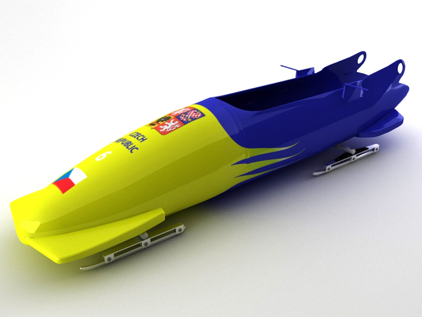 Bobsleigh Sled 4 Places 3d Model