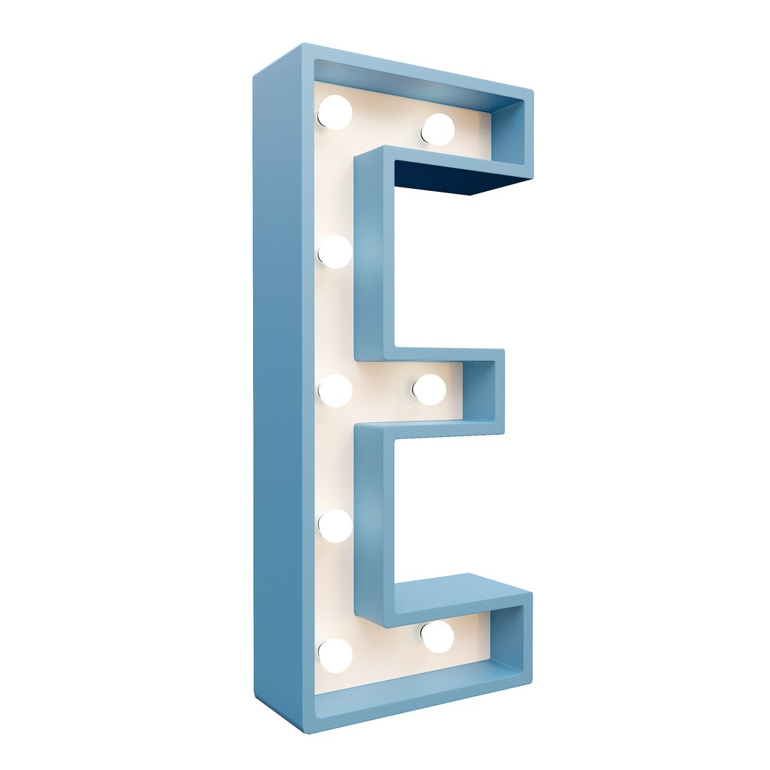 Marquee Letter E Led Glow Sign 3dmodel 3D - TurboSquid 1973823