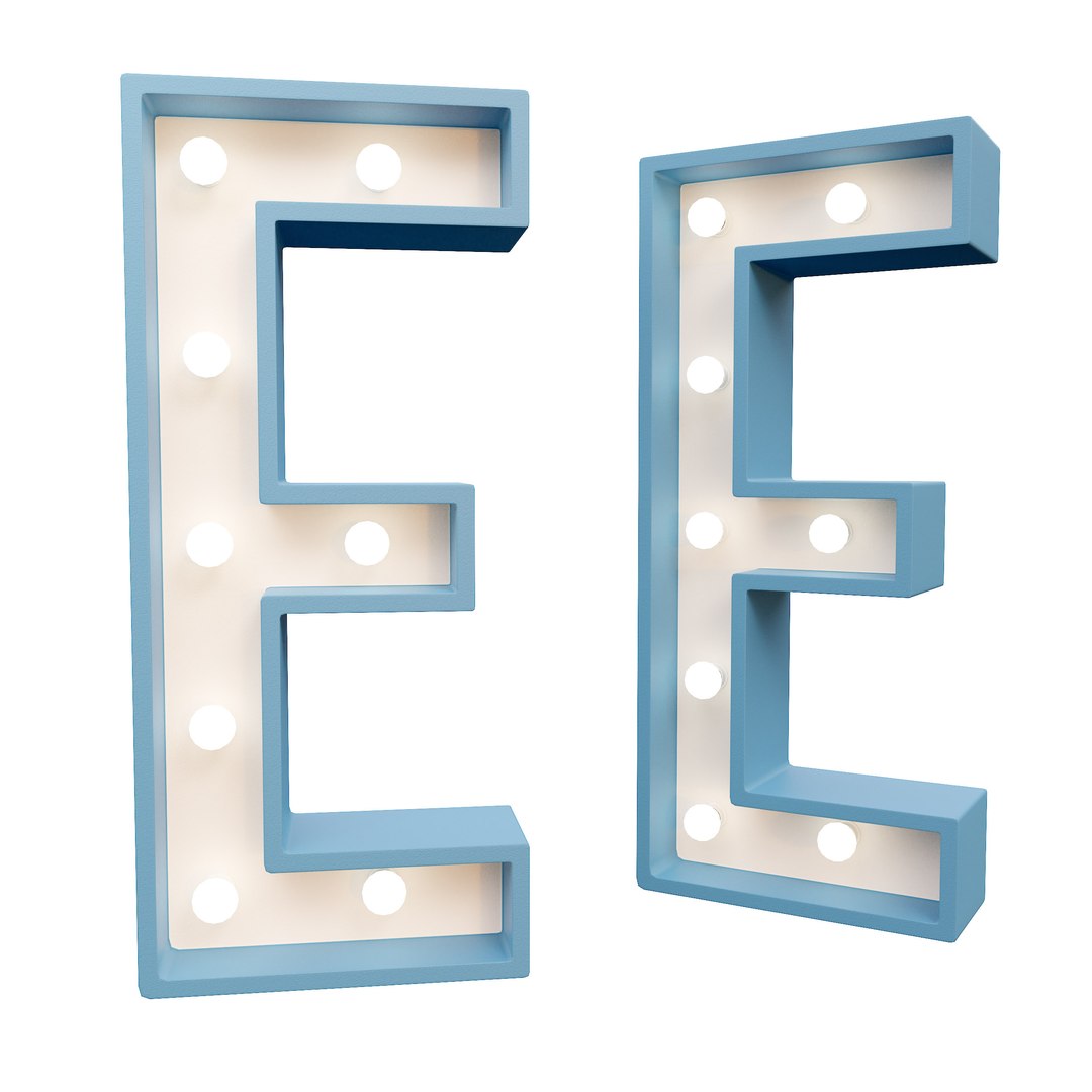 Marquee Letter E Led Glow Sign 3dmodel 3D - TurboSquid 1973823