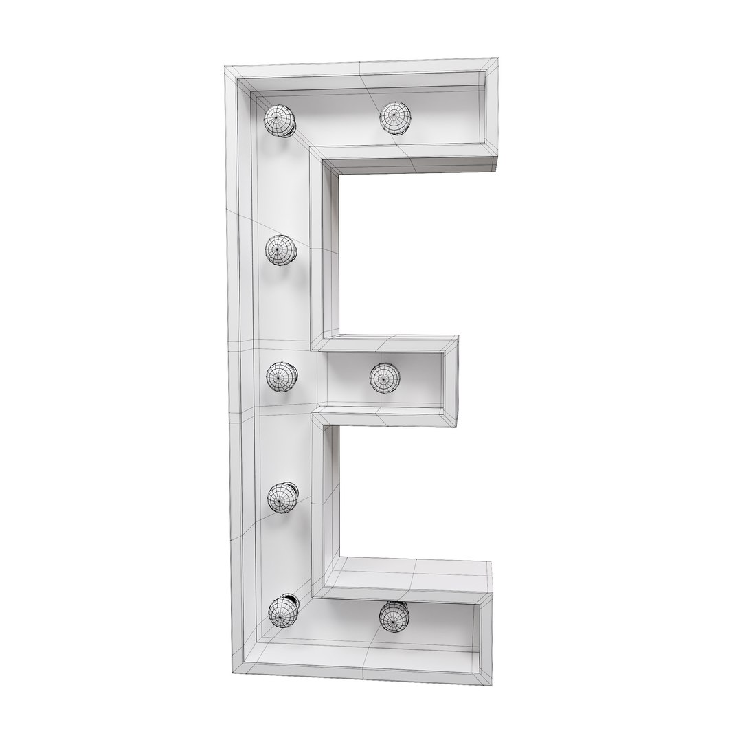 Marquee Letter E Led Glow Sign 3dmodel 3D - TurboSquid 1973823