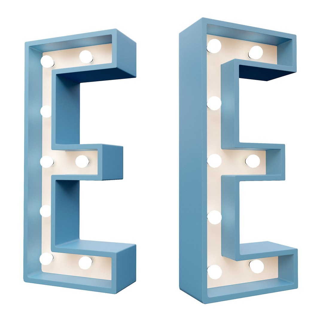 Marquee Letter E Led Glow Sign 3dmodel 3D - TurboSquid 1973823