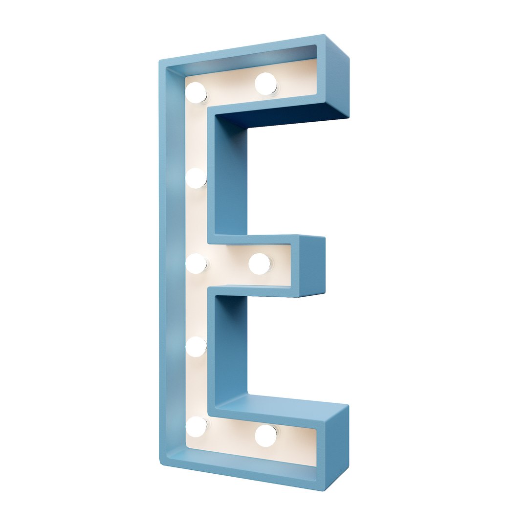 Marquee Letter E Led Glow Sign 3dmodel 3D - TurboSquid 1973823