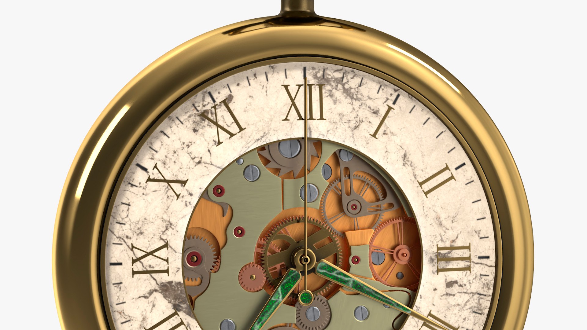 3D Inlay Antique Pocket Watch Animated Model - TurboSquid 2273113