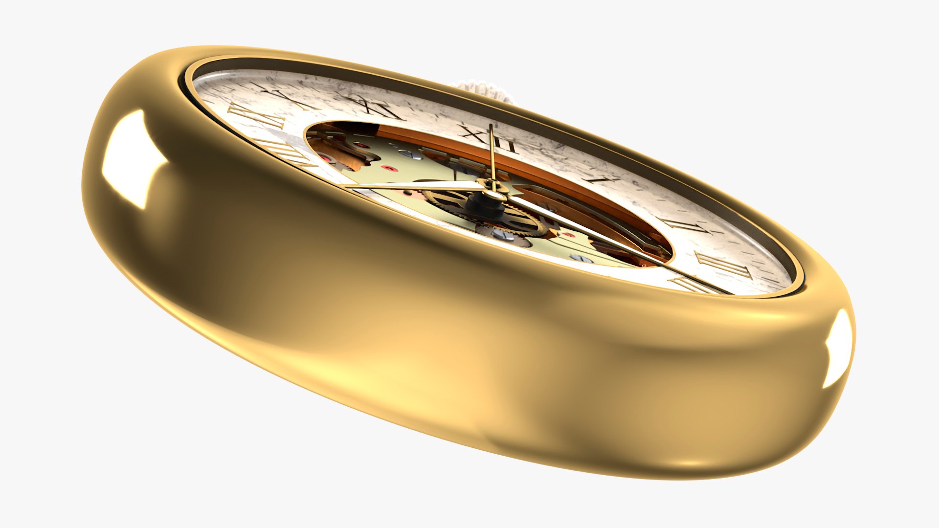 3D Inlay Antique Pocket Watch Animated Model - TurboSquid 2273113