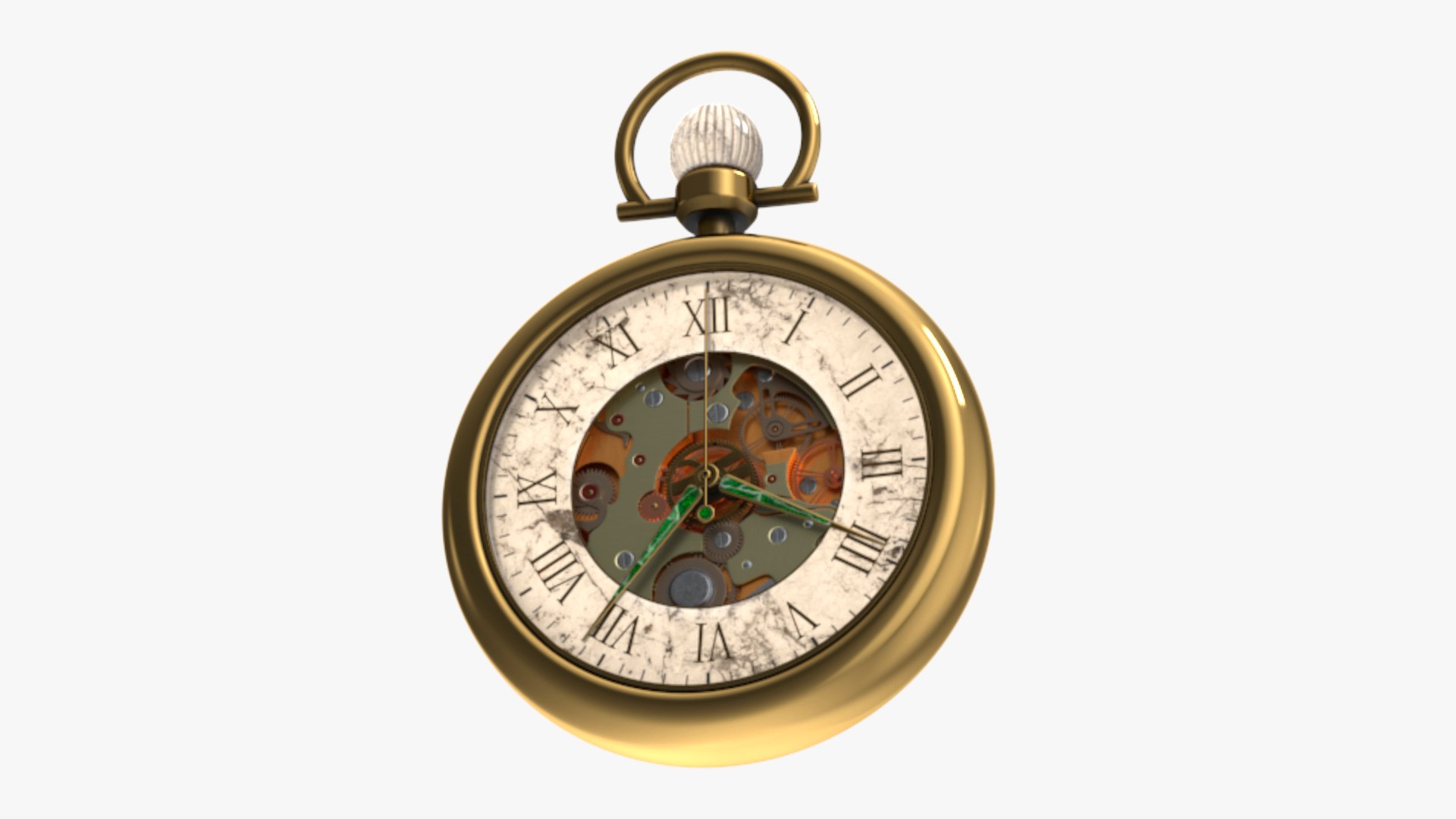 3D Inlay Antique Pocket Watch Animated Model - TurboSquid 2273113