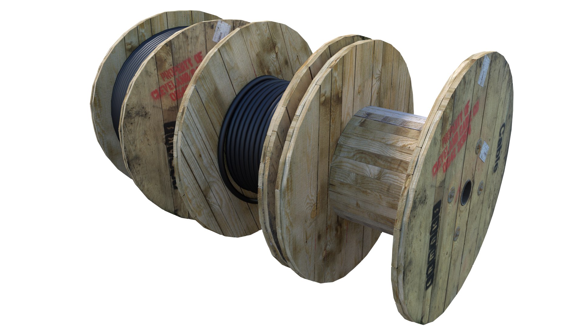 3d Cable Drums Model