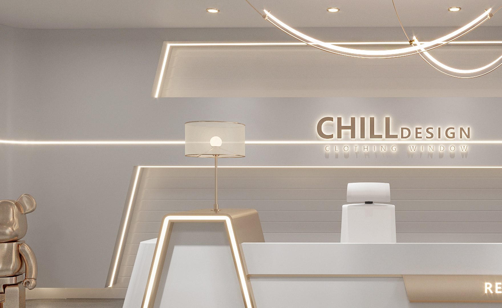 3D model Modern company front desk foyer model - TurboSquid 2062492