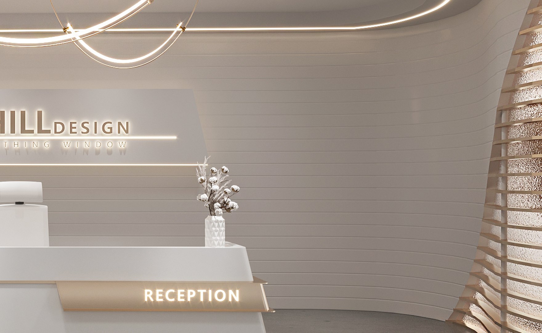 3D model Modern company front desk foyer model - TurboSquid 2062492