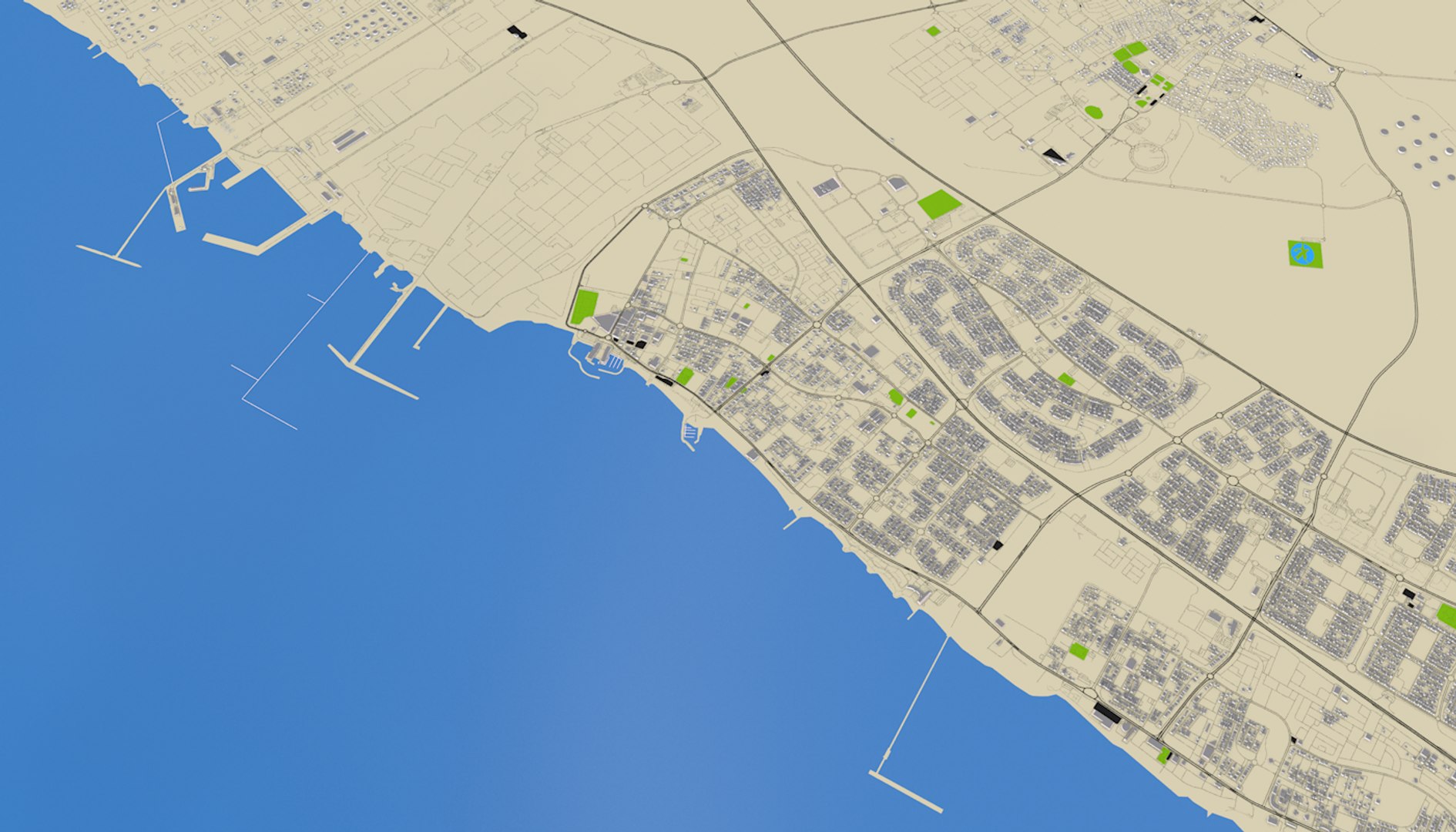 3D kuwait streets mapping model - TurboSquid 1378120
