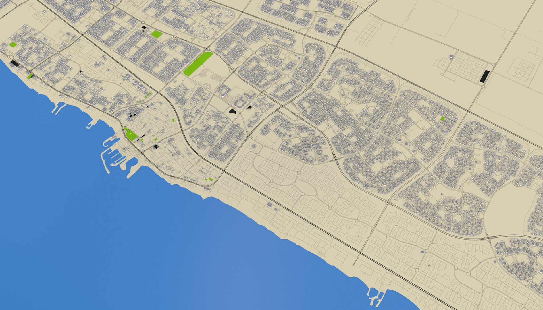 3D kuwait streets mapping model - TurboSquid 1378120