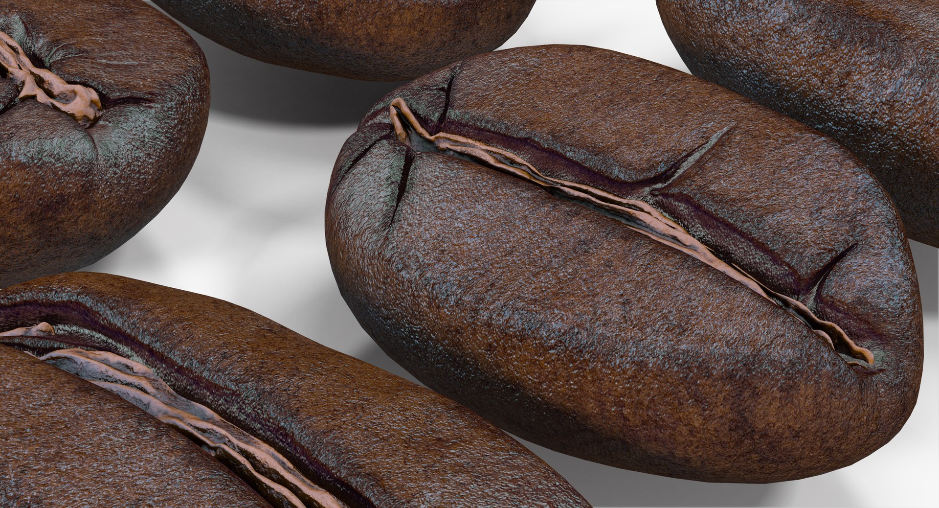 3d roasted coffee bean model