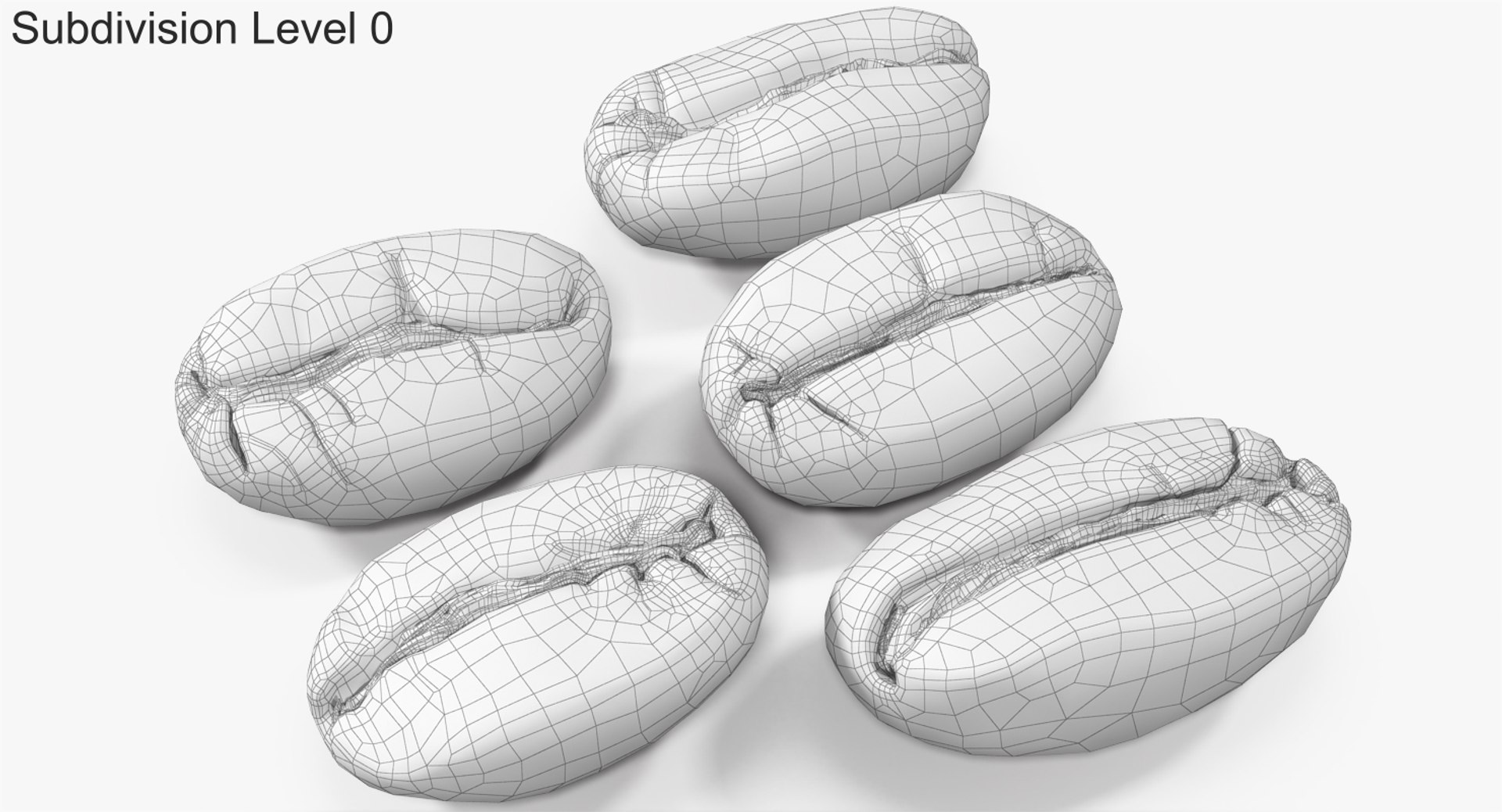 3d roasted coffee bean model