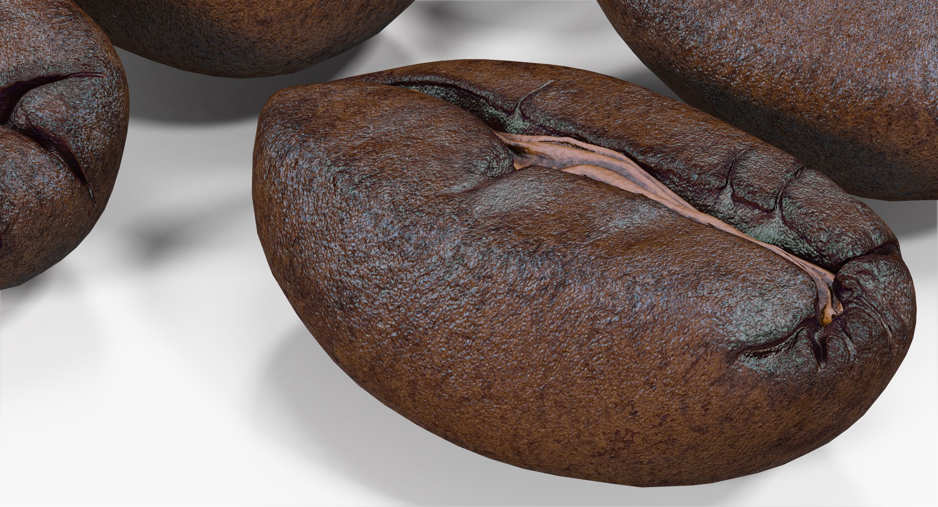 3d roasted coffee bean model