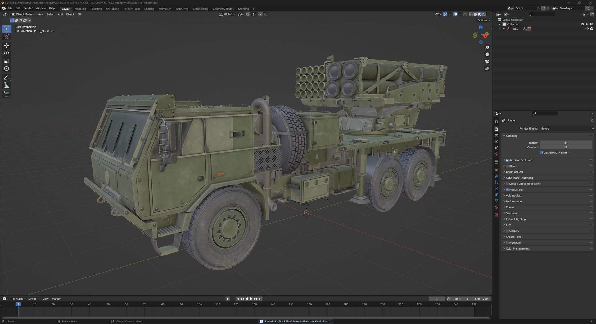 3D Model PULS Multiple Rocket Launcher - TurboSquid 2241533