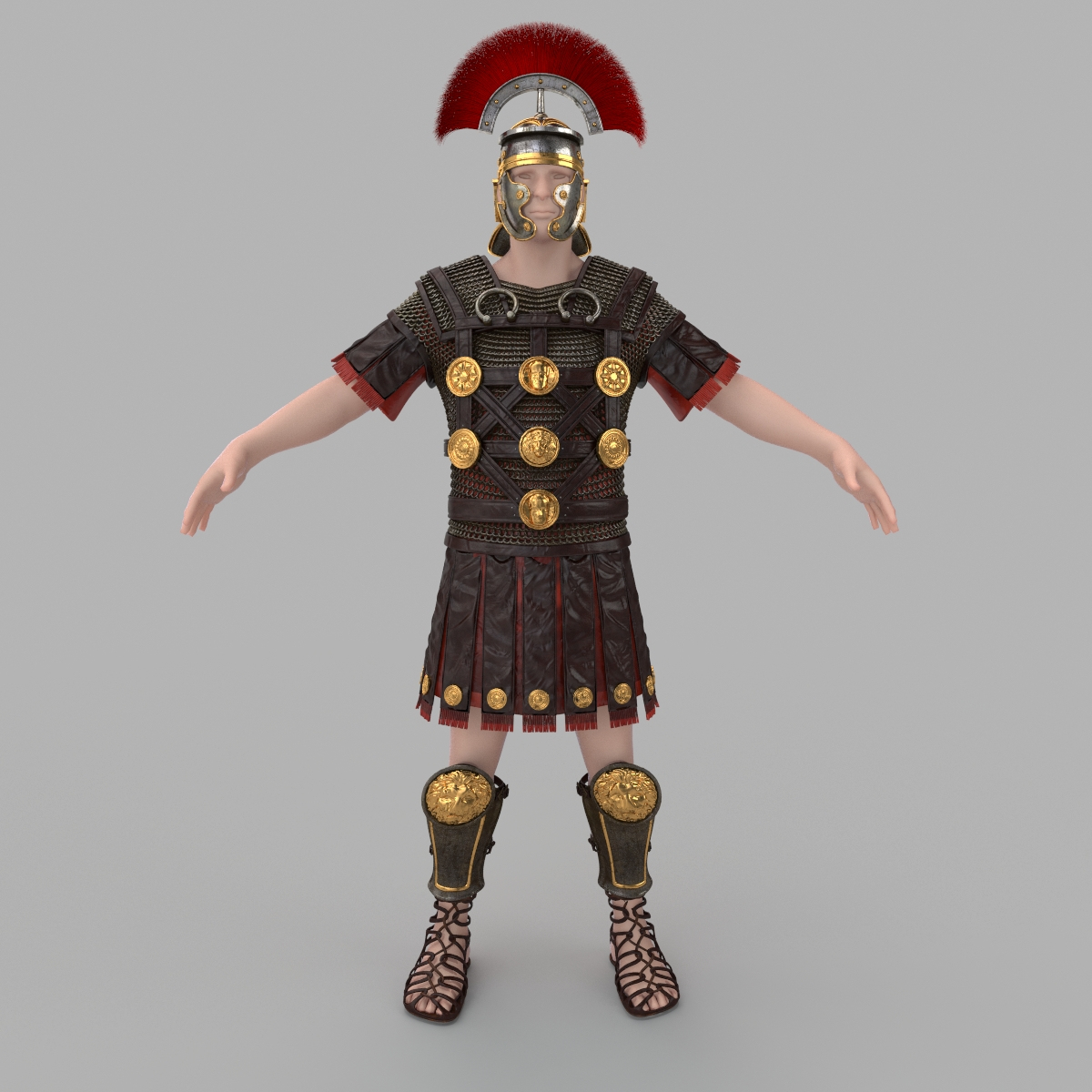 3d roman armor set model