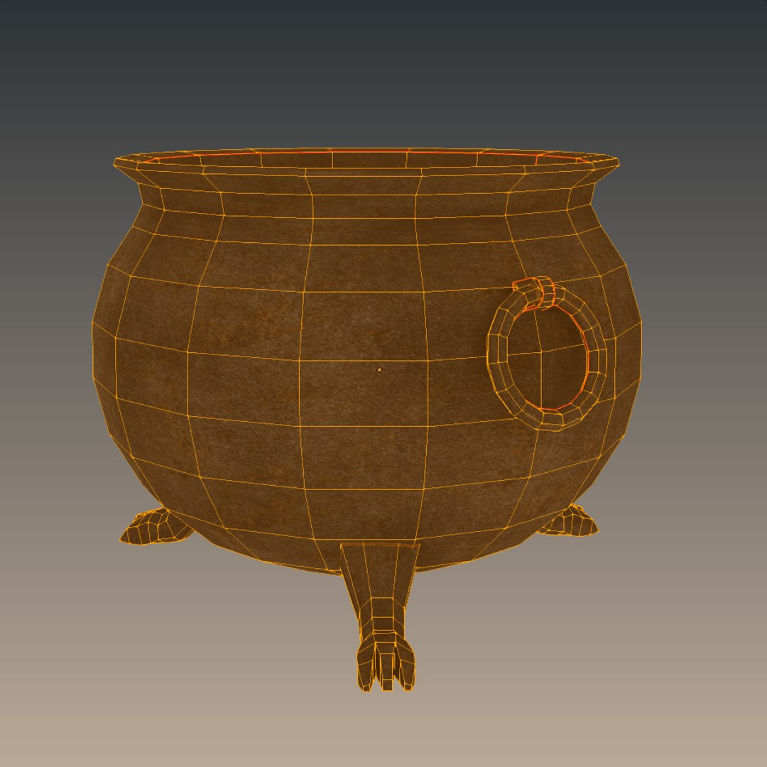 3d medieval cauldron model