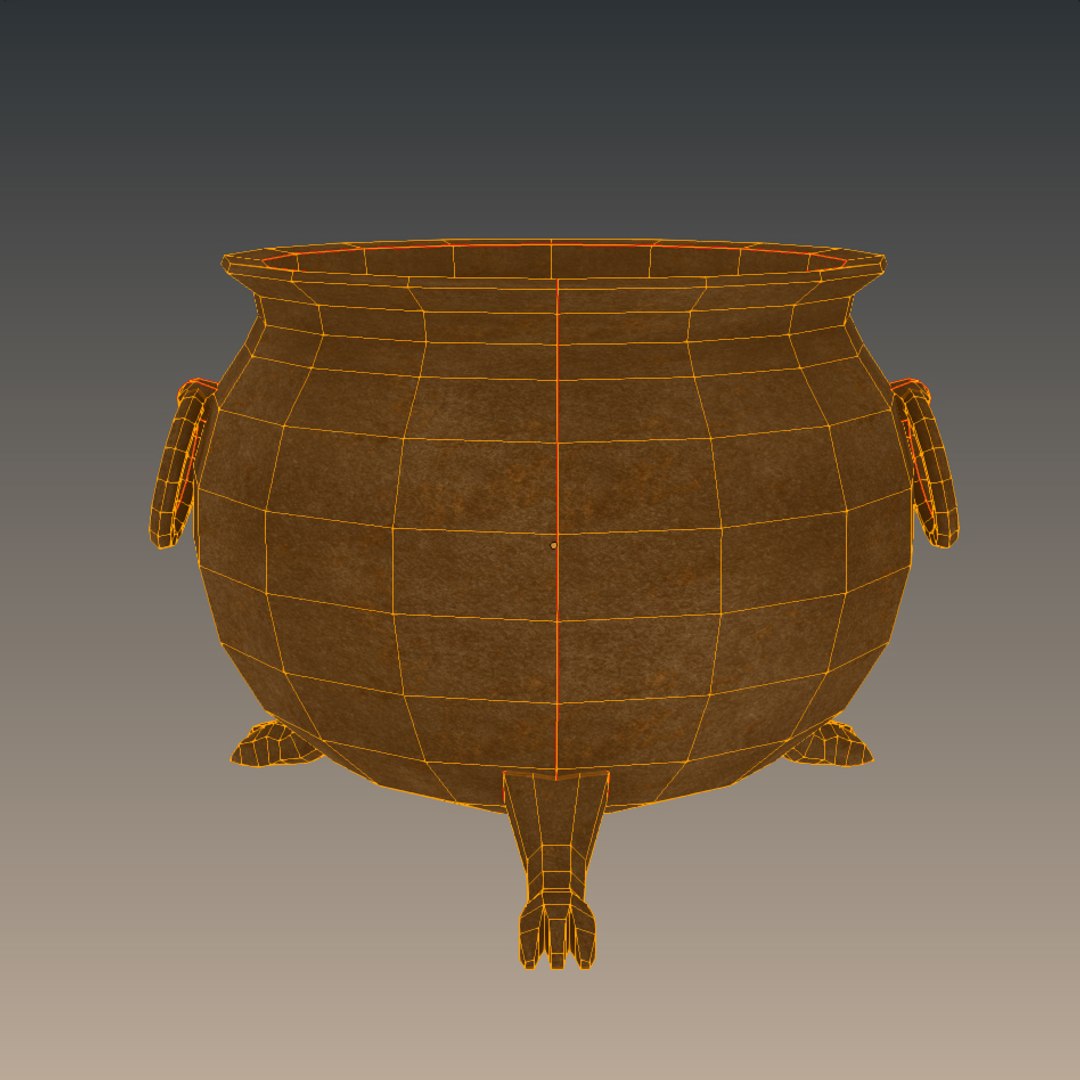 3d medieval cauldron model