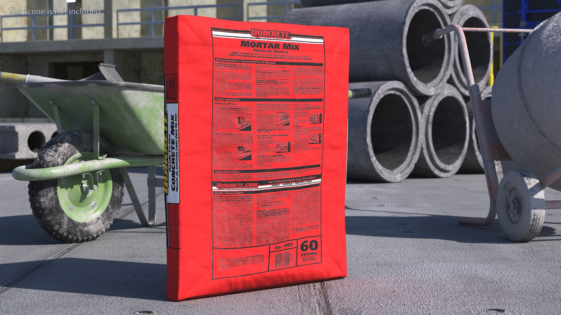 Cement Packaging Quikrete 50 Lb Red 3D Model - TurboSquid 2137106