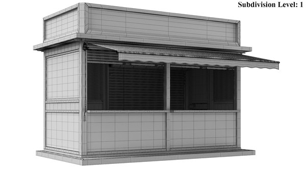Three Detailed Kiosks Booth Modelo 3D - TurboSquid 1945838