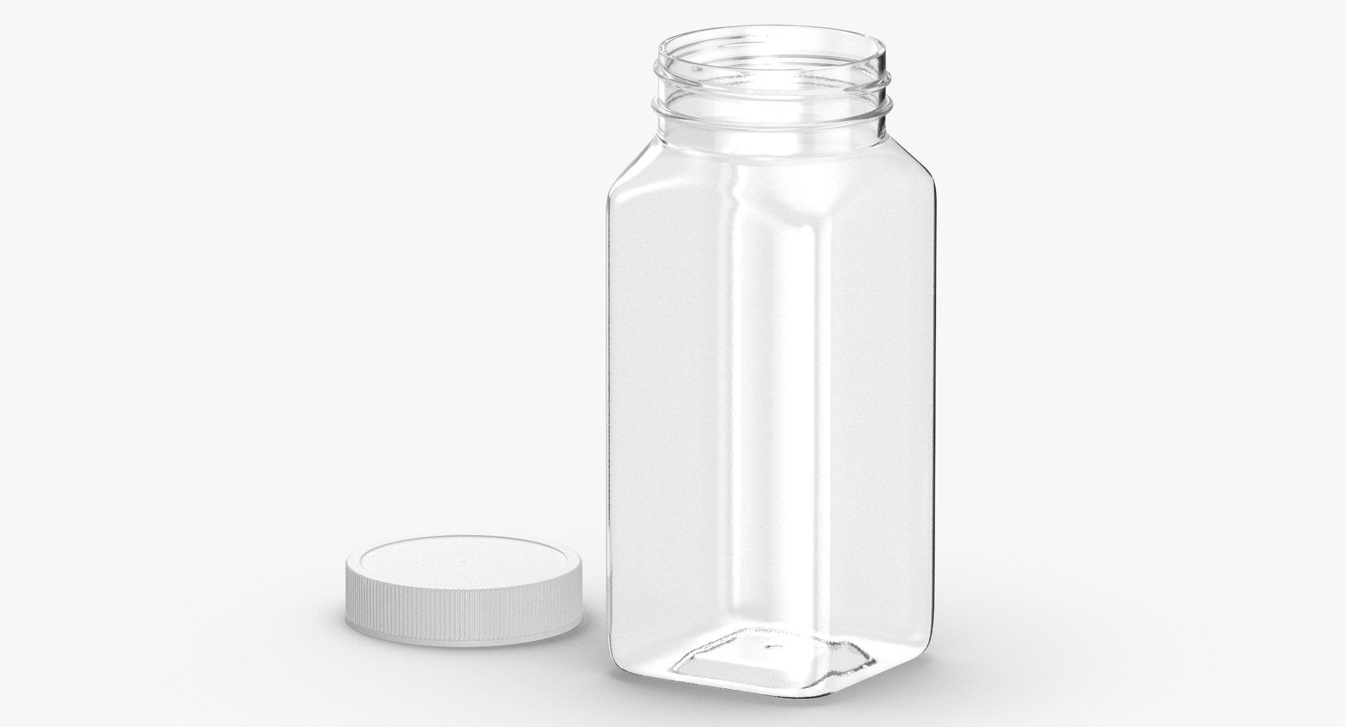 8oz 240ml Plastic Square Bottles Transparent Collection 02 - 3 models ...