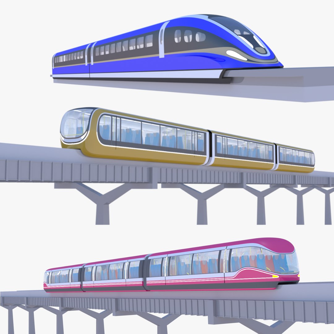 3D Monorail and maglev trains collection - TurboSquid 2087158