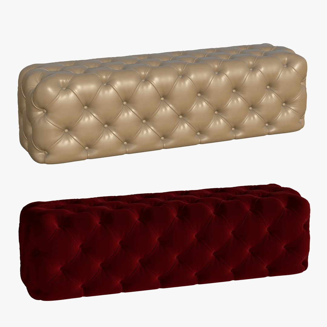 Chesterfield Realistic Leather Bench 3D Model - TurboSquid 1904939