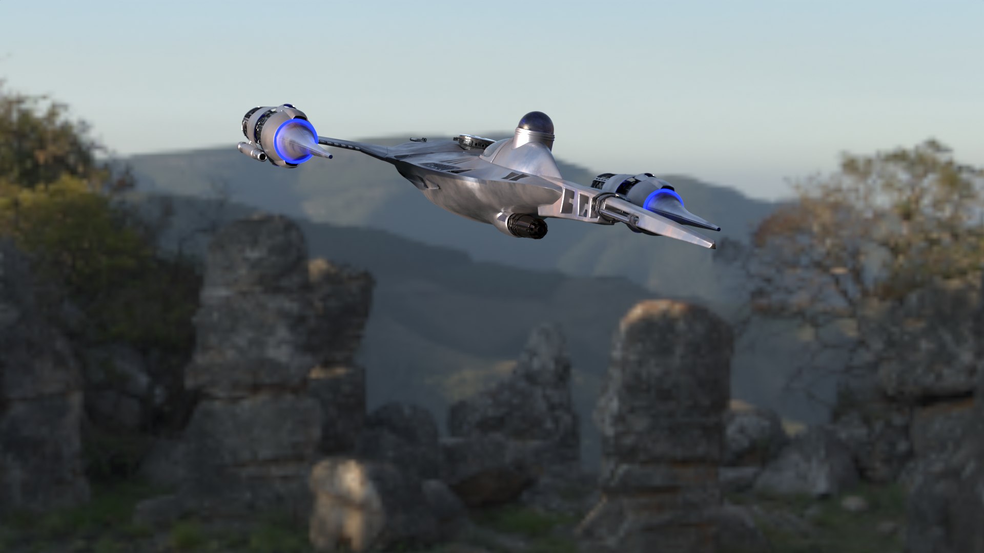 3D Mandalorian3 Naboo N1 Starfighter Low-poly 3D Model - TurboSquid 2042793
