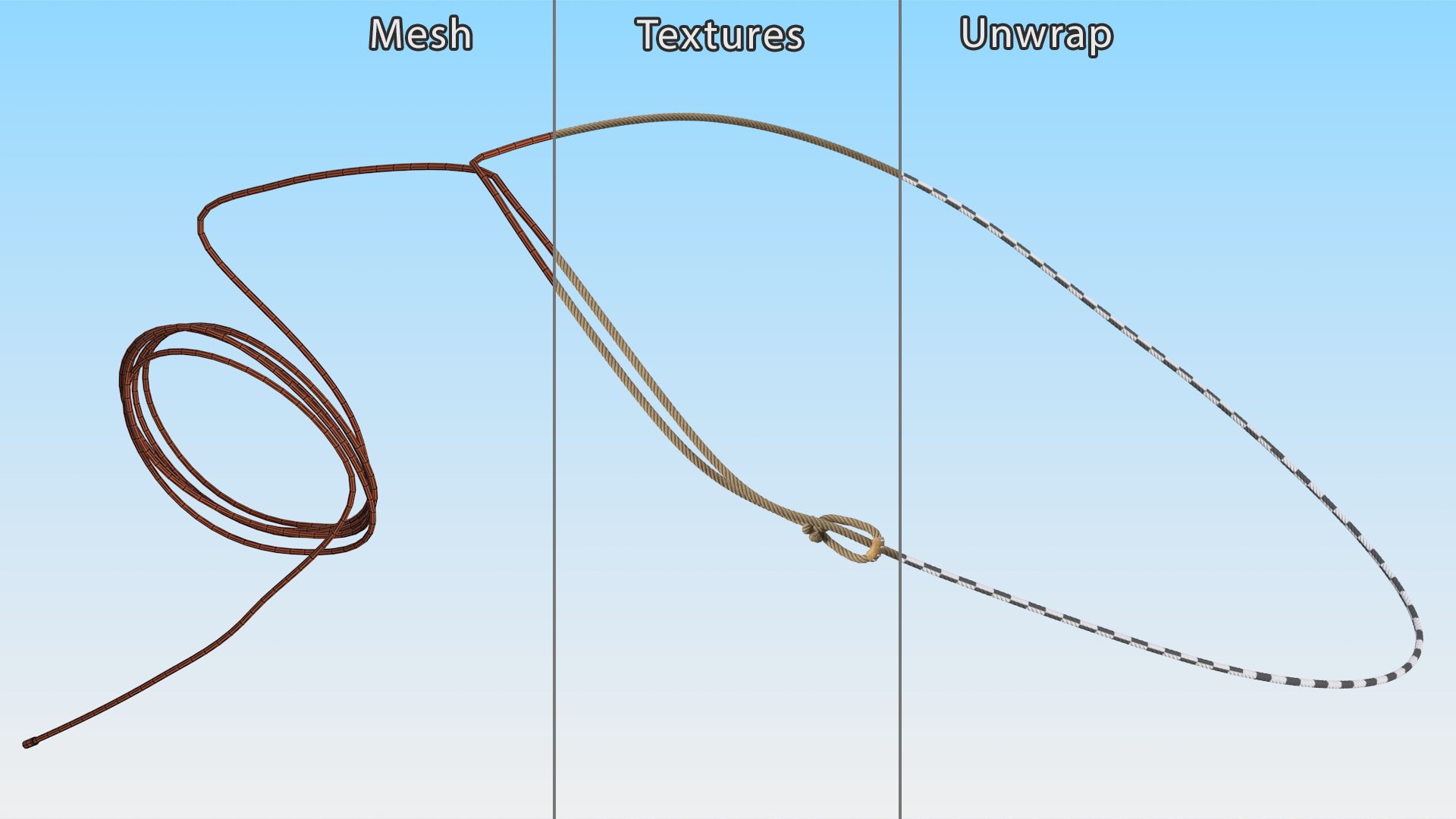 Western Lasso Rope Dynamic Position 3D - TurboSquid 2162341